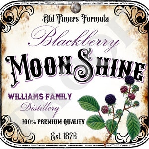 Waterproof Moonshine Labels, Large Homemade Moonshine Labels, Peach ...