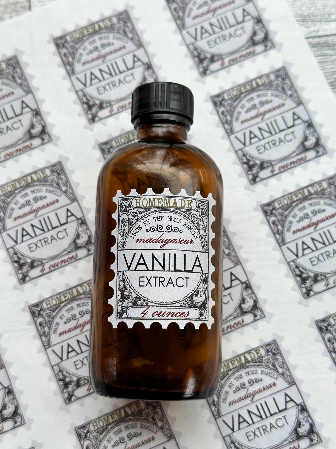 Vanilla Extract Labels, Vintage Vanilla Bottle Labels, Custom Vanilla ...