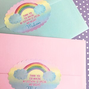 Rainbow Birthday Party Stickers Pastel Rainbow Labels Rainbow Birthday ...