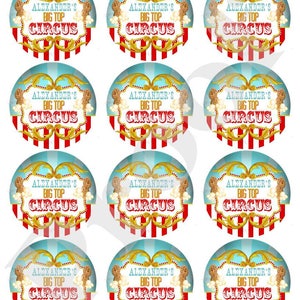 Circus Party Stickers, Circus Stickers, Circus Favor Labels , Big Top ...