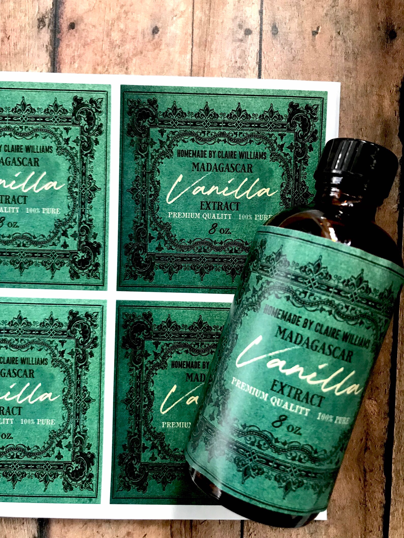 Vanilla Extract Labels Homemade Vanilla Extract Labels - Etsy