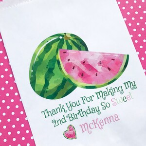 Watermelon Favor Bags, Watermelon Birthday Party, Watermelon Party ...