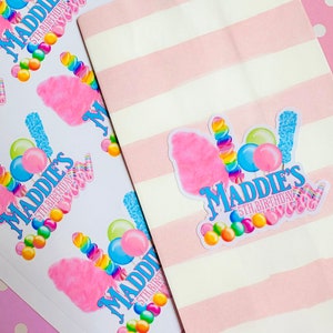 Personalized Candy Stickers, Candy Circus Sticker, Sweet Shop Label ...