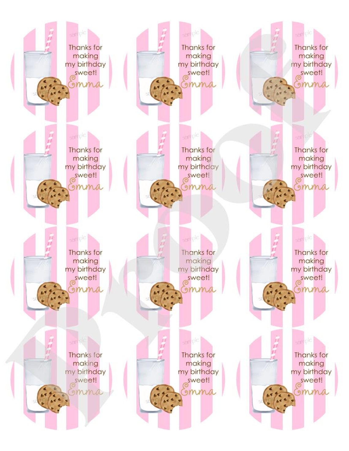 Cookies and Milk Stickers, Milk and Cookies, Birthday Party, Chocolate ...