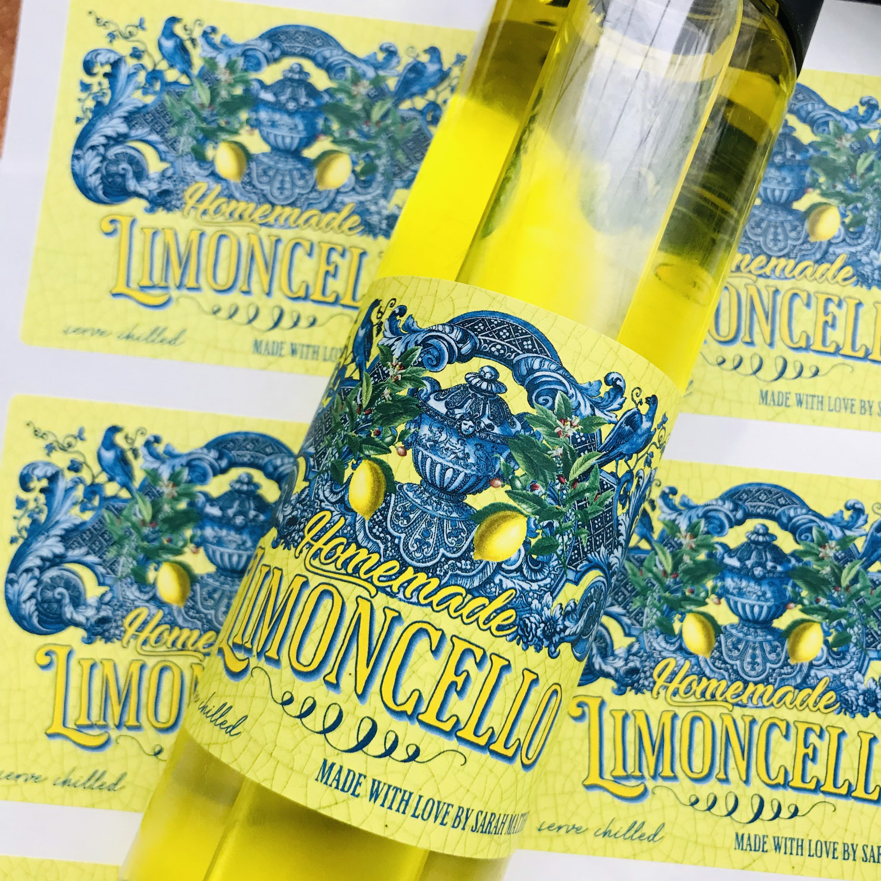 Custom Limoncello Labels Large Homemade Limoncello Labels | Etsy