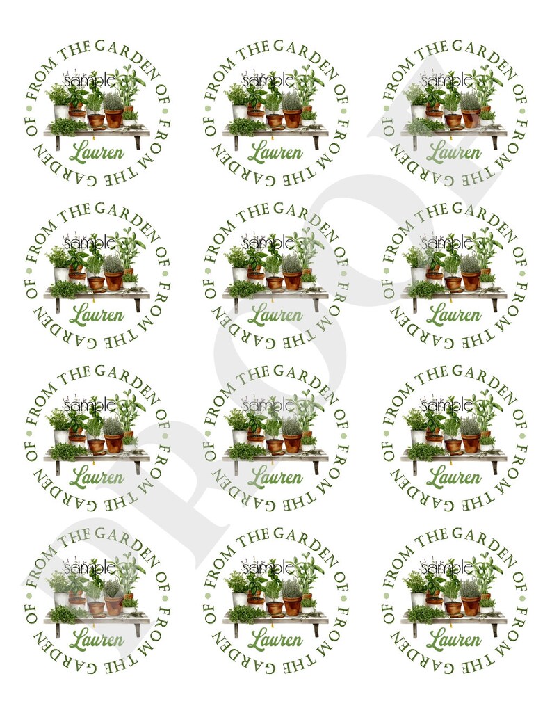 Herb Labels, Herb Garden Labels, From the Garden of Stickers, Seed ...