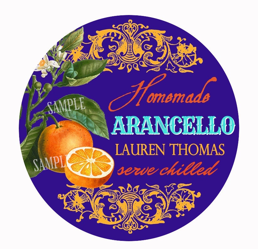 Arancello Labels Mediterranean Labels Italian Stickers - Etsy