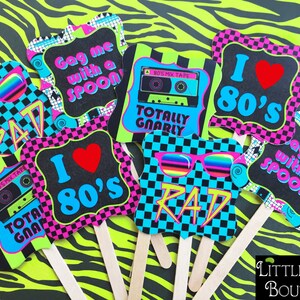 80's Birthday Party, 80's Stickers, 80's Favor Tags ,favor Stickers ...