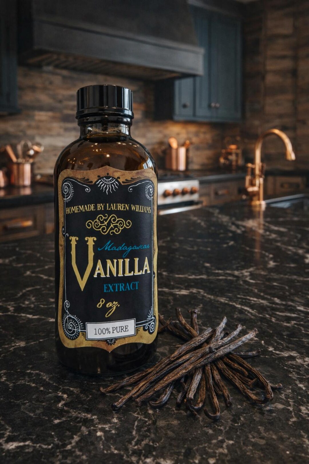 Vanilla Extract Labels, Personalized Homemade Vanilla Extract Labels ...
