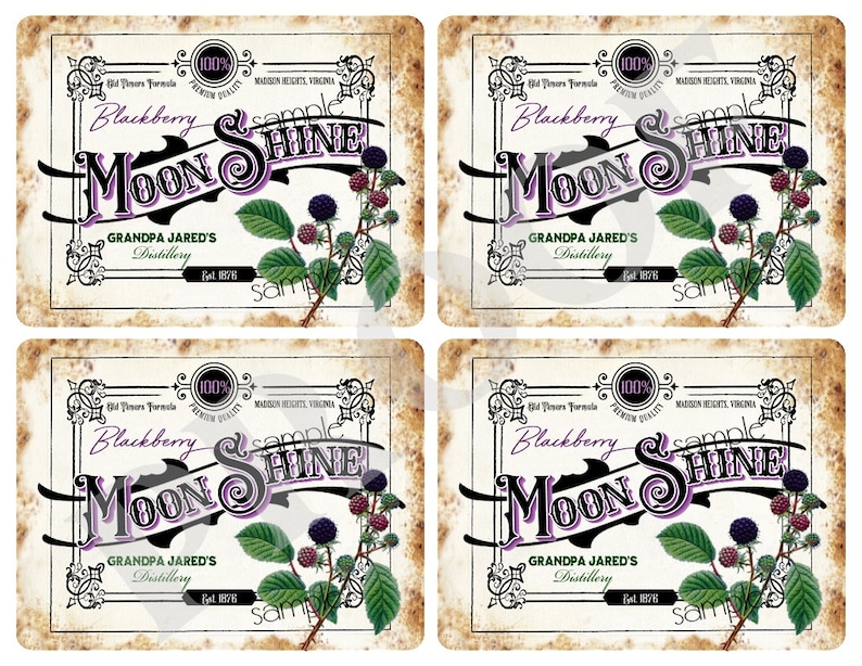 Moonshine Labels, Large Homemade Moonshine Labels, Peach Moonshine ...