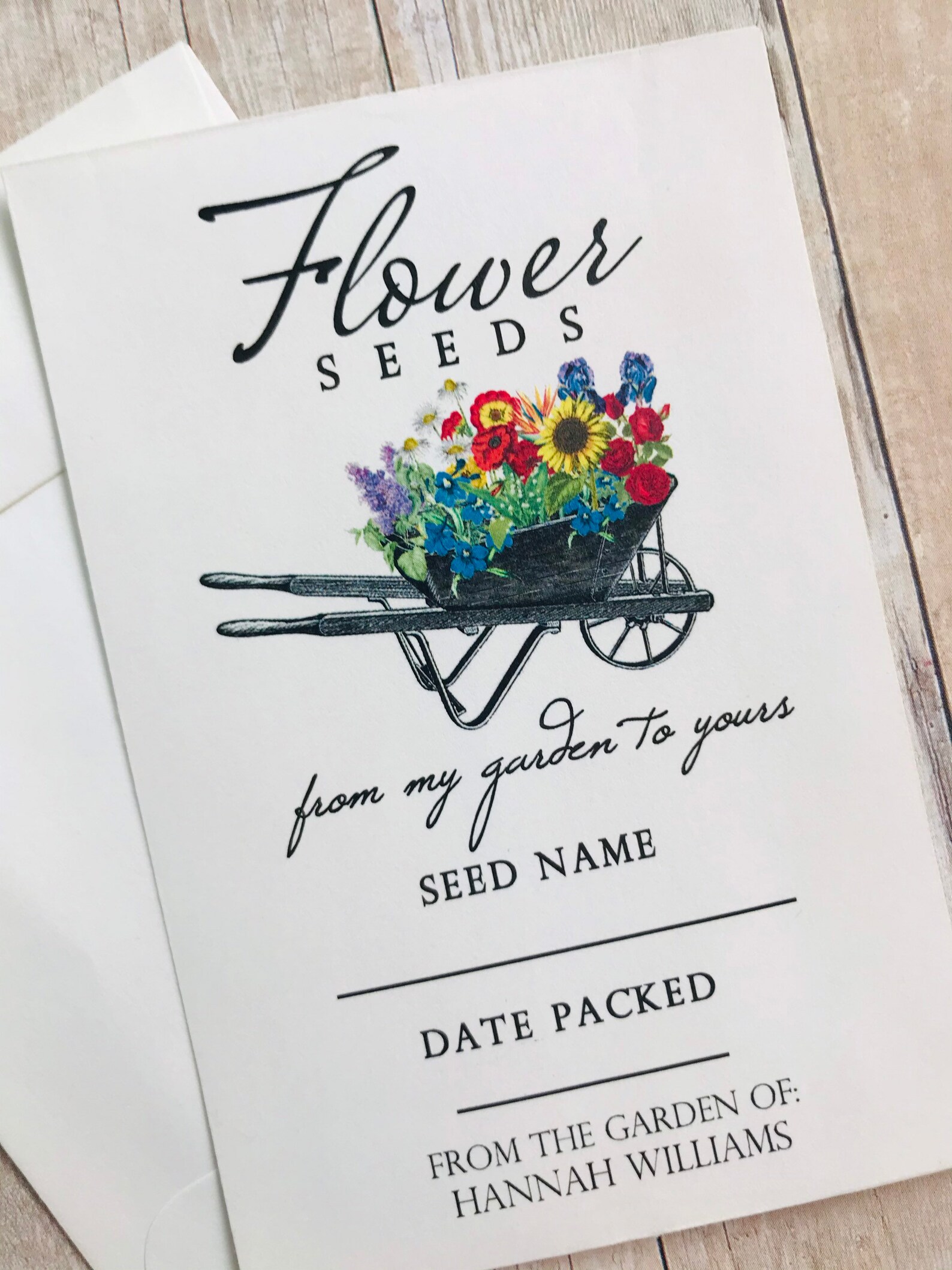 Wildflower Seed Packets Homegrown Seed Packets Garden | Etsy