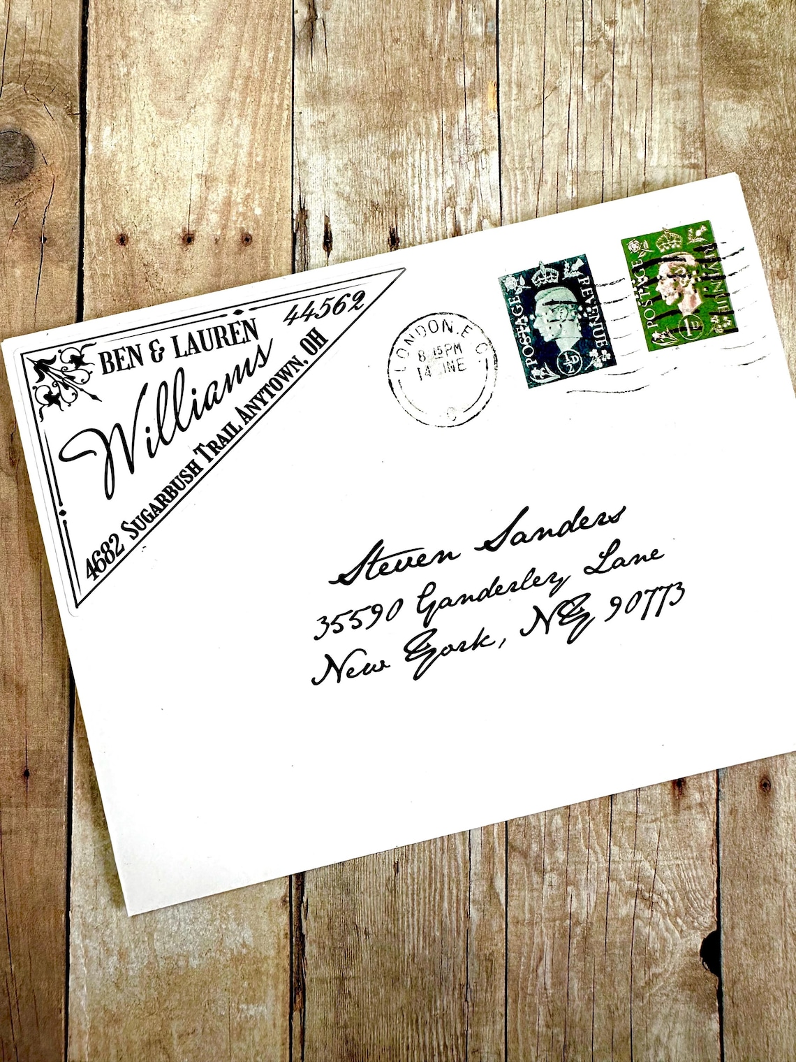 Heritage Style Return Address Labels, Triangle Return Address Label ...