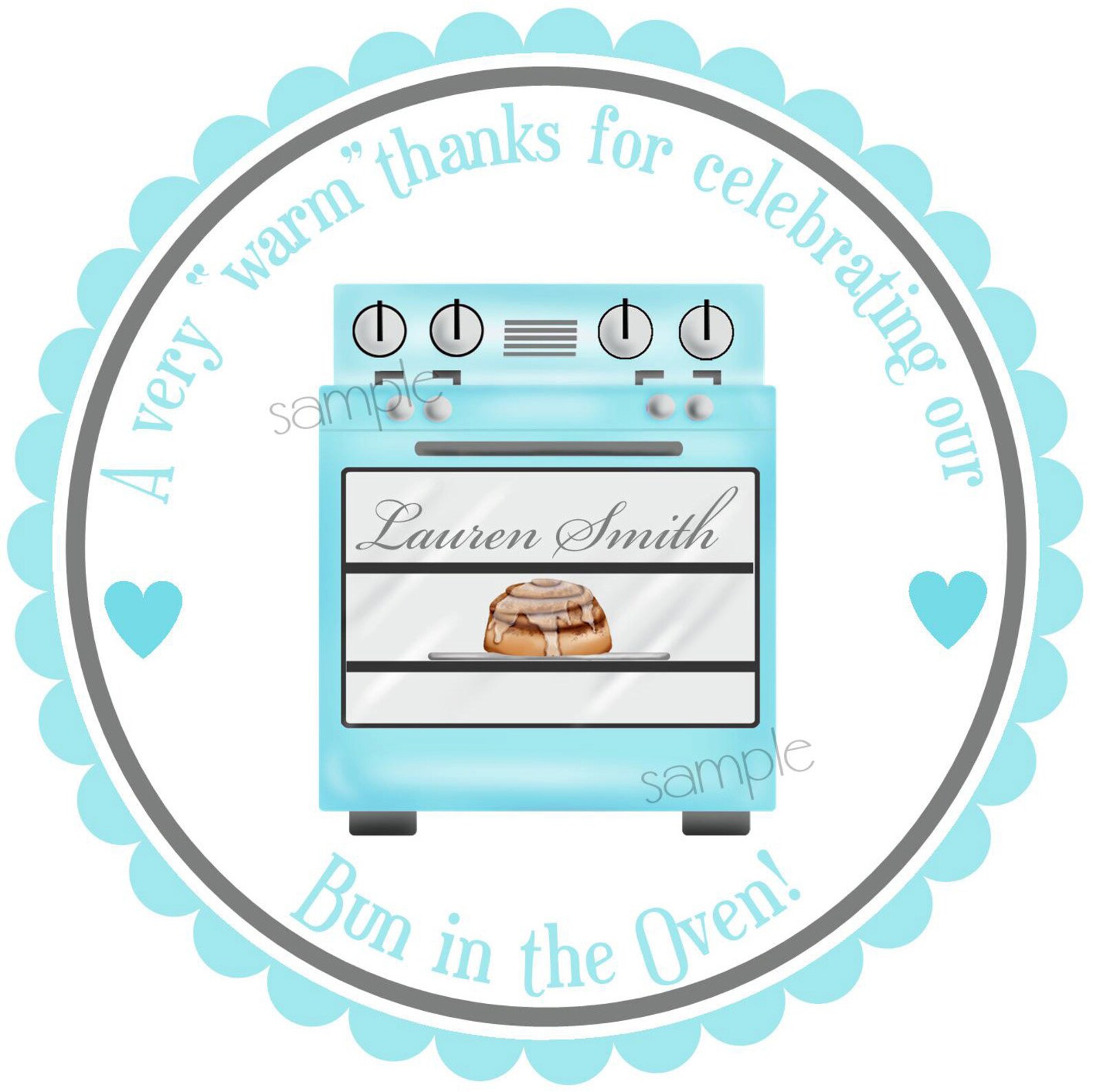 Bun in the Oven Stickers Baby Shower Stickerspersonalized - Etsy