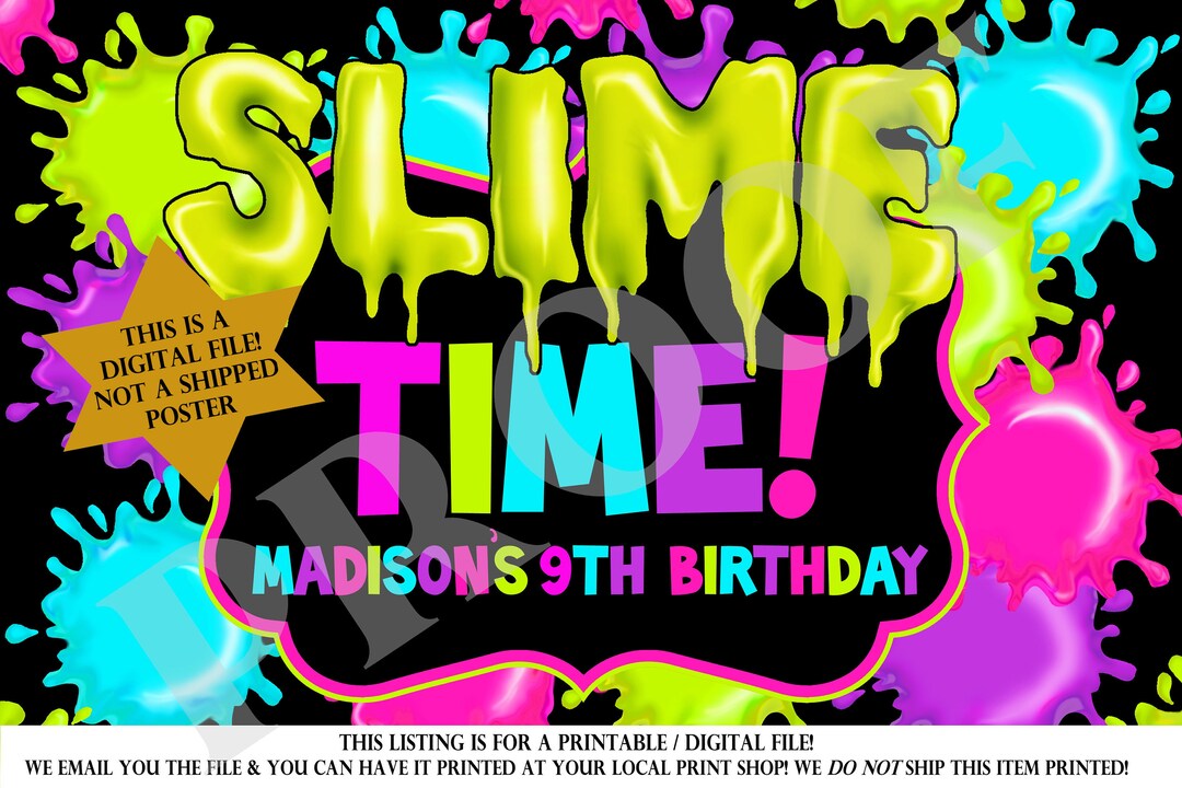 Printable Slime Poster DIY 24 X 36 Size Backdrop Sign Slime - Etsy