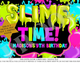 Slime Party Banner - Etsy