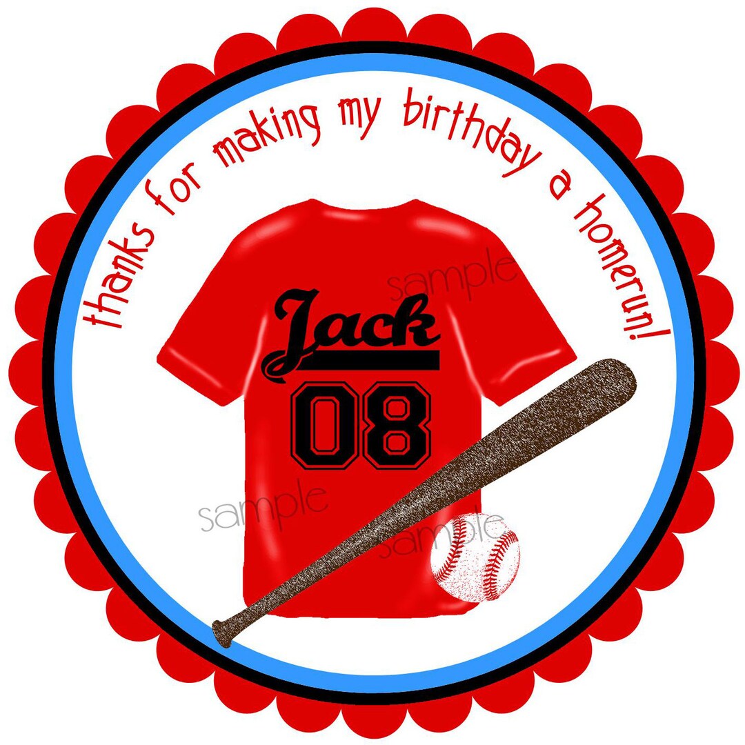Baseball Stickers Baseball Favor Labels Baseball Party - Etsy