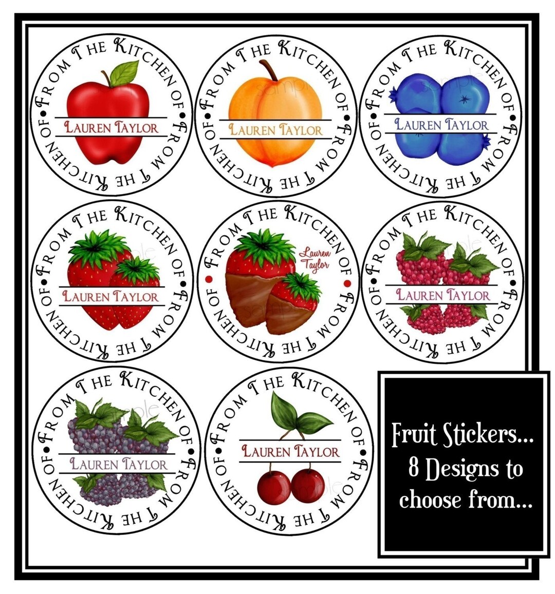 Personalized Canning Labels, Homemade Jam Labels, Fruit Canning Labels ...