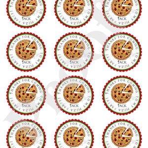 Pizza Party Stickers, Pizza, Birthday Party, Kids, Children, Favor ...