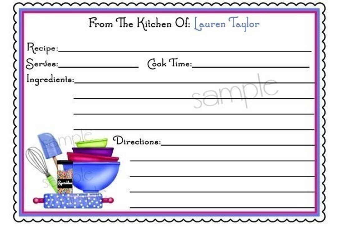 Personalized Recipe Cards, Littlebeane Mixing Bowls BRIGHT, Kitchen ...