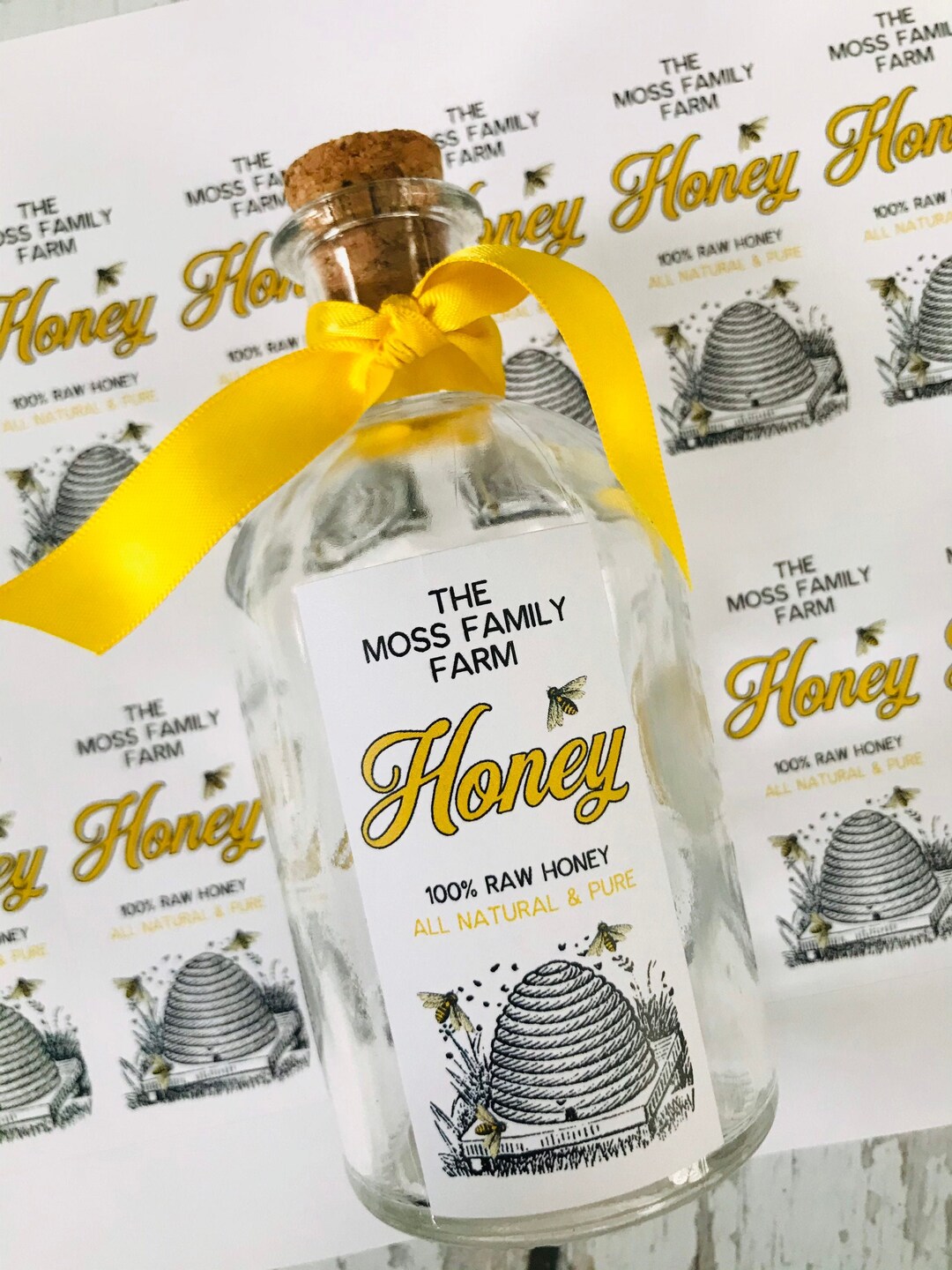 Custom Honey Labels, Honey Stickers, Raw Honey Labels, Beehive Honey ...