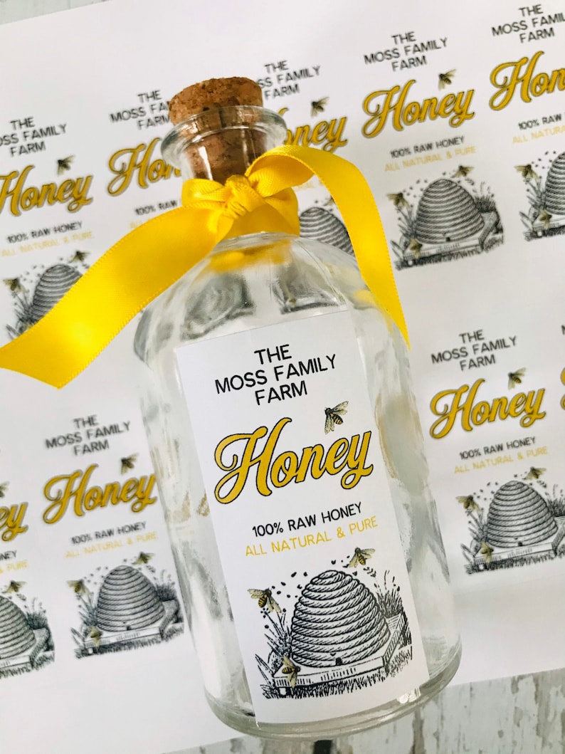 Custom Honey Labels Honey Stickers Raw Honey Labels Beehive - Etsy