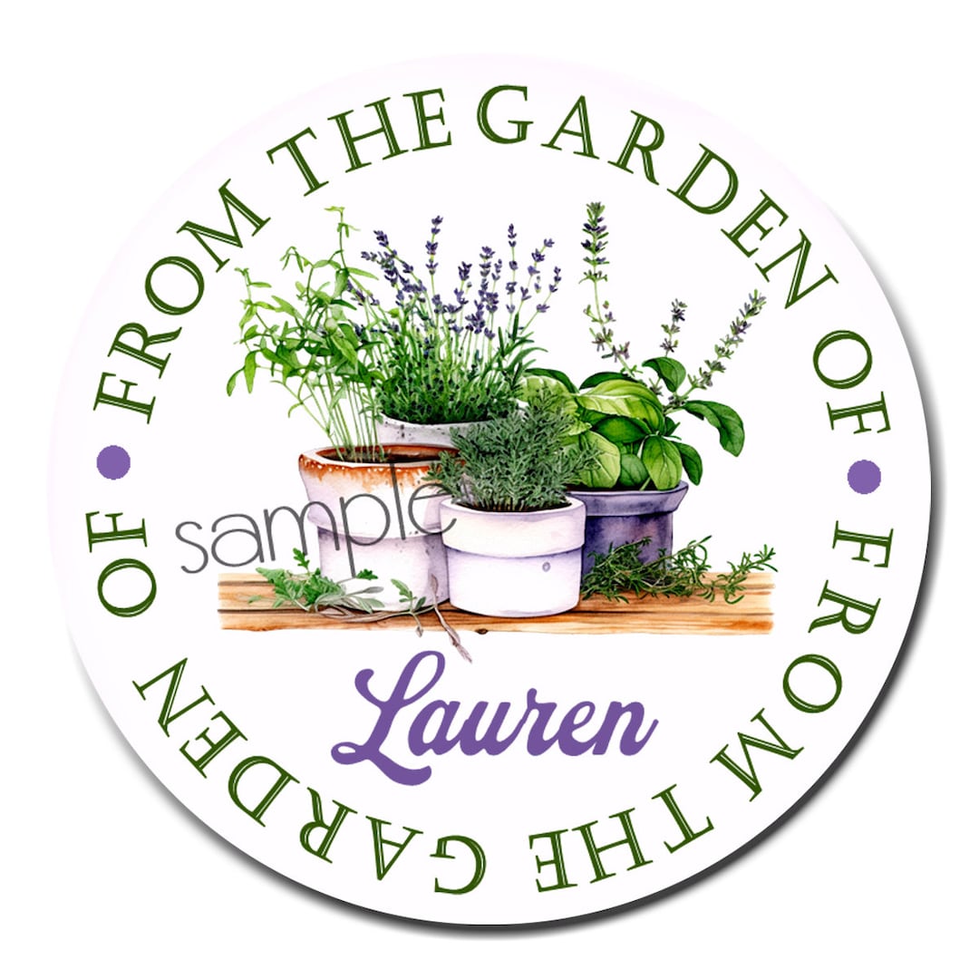 Herb Labels, Herb Garden Labels, From the Garden of Stickers, Lavender ...