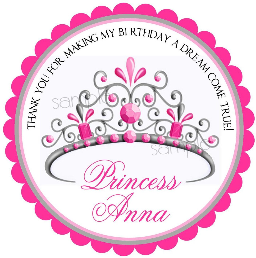 Princess Birthday Party Stickers, Tiara Stickers, Princess, Crown ...