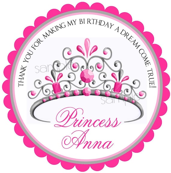 Princess Birthday party Stickers, Tiara stickers, Princess, Crown ...