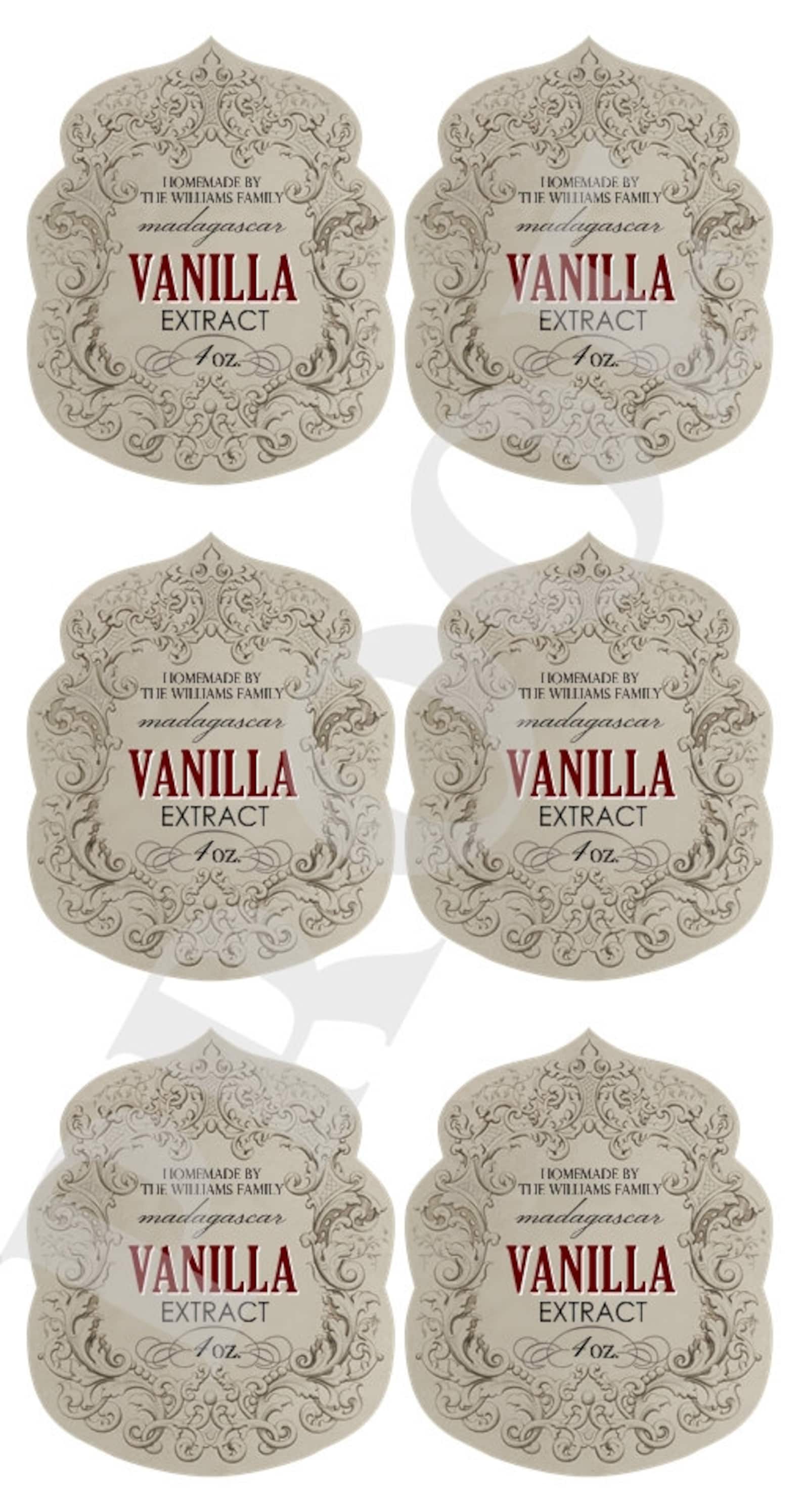 Waterproof Vanilla Extract Labels, Personalized Vanilla Extract ...