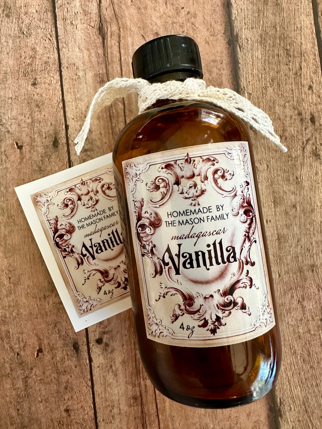 Waterproof Vanilla Extract Labels, Personalized Vanilla Extract Labels ...
