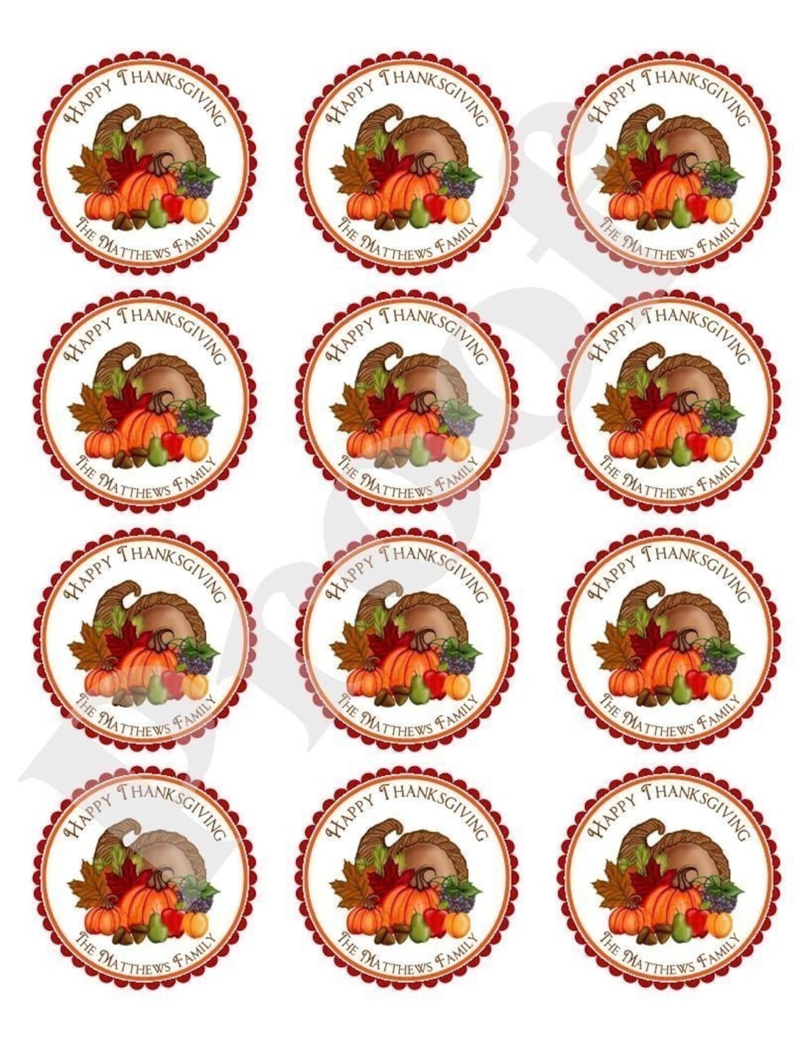 Thanksgiving Stickers Cornucopia Thanksgiving Fruit - Etsy