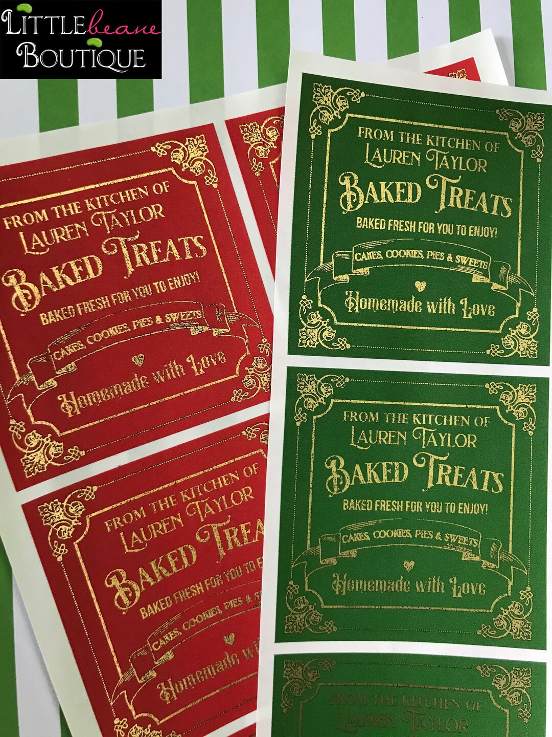 Christmas Kitchen Stickers - Christmas Baking Labels - Personalized ...