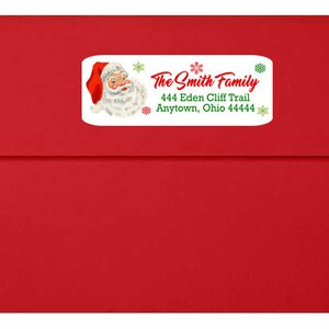 Santa Claus Return Address Labels, Santa Address Labels, Pink Santa ...