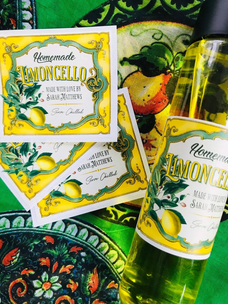Custom Limoncello Labels Large Homemade Limoncello Labels - Etsy