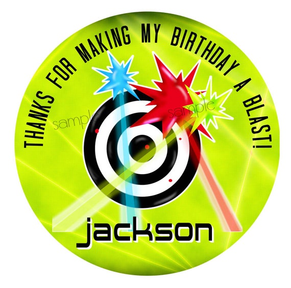 Laser Tag Stickers, Laser tag Birthday party, Laser tag favor Labels ...