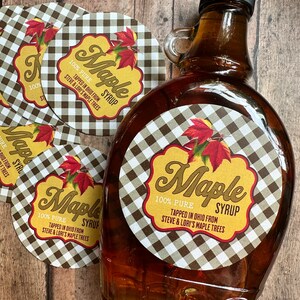 Personalized Maple Syrup Labels - Fall Maple Leaf Stickers - Syrup ...