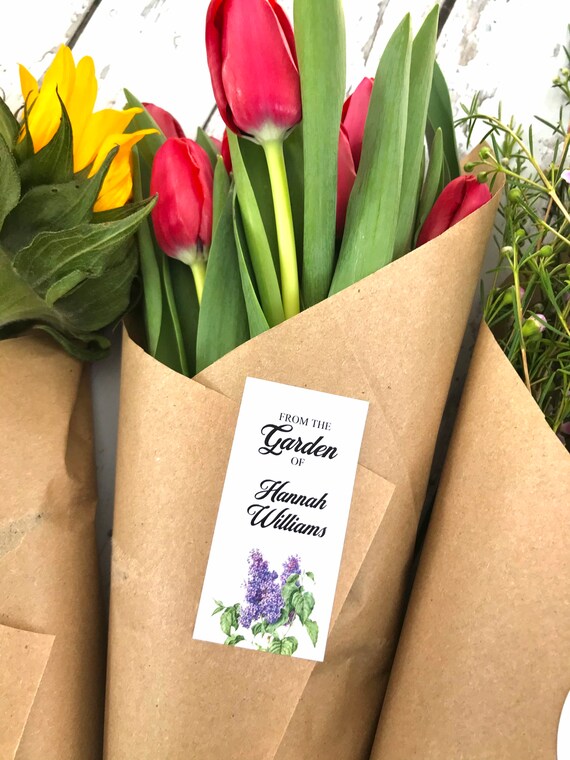 Flower Packaging Labels - Gardening Labels - Lilac Flower - From the ...