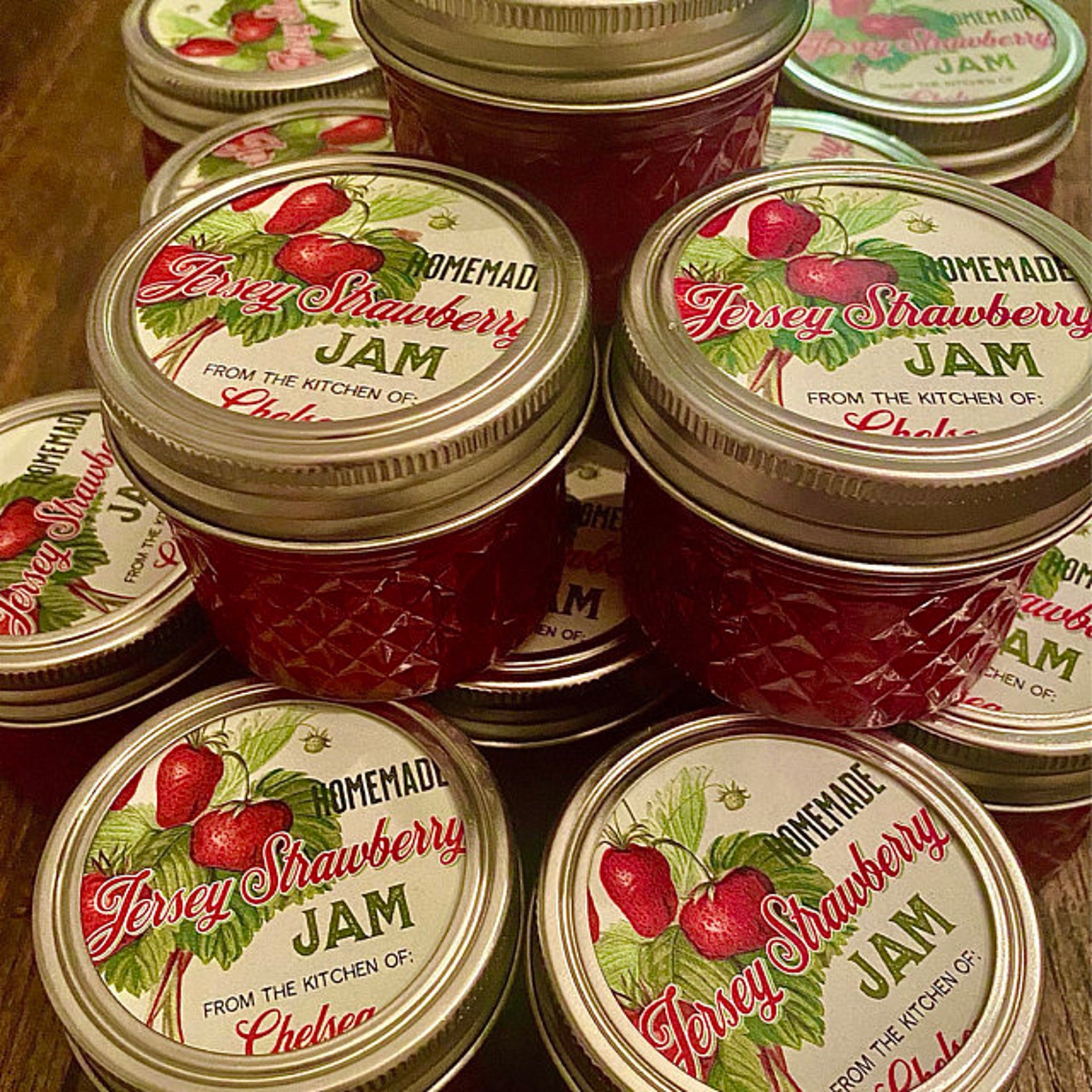 Strawberry Jam Labels, Strawberry Jelly Labels, Jam Jar Labels ...