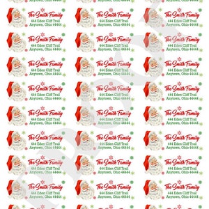 Santa Claus Return Address Labels, Santa Address Labels, Pink Santa ...