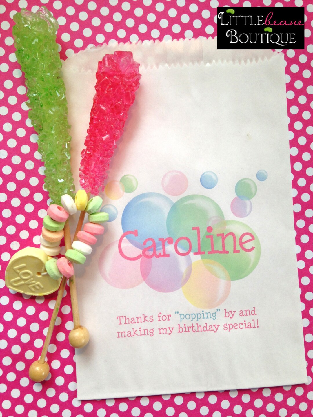 Bubble Birthday Party Personalized Candy Bags Bubble Favor - Etsy