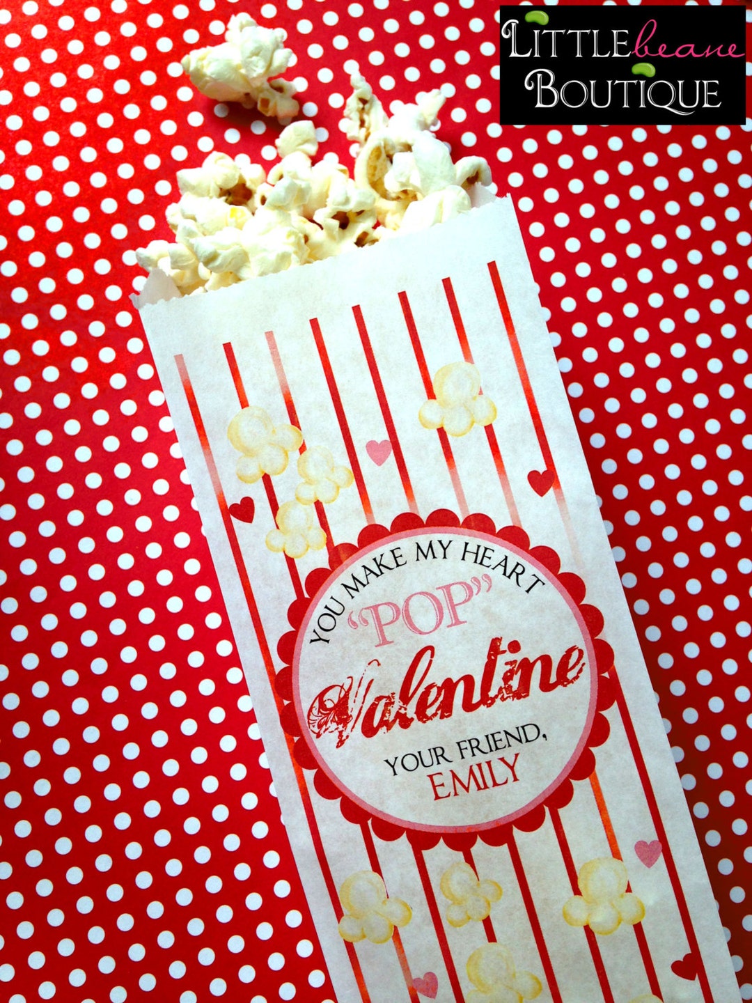 Popcorn Valentines, Popcorn Bags, Valentines Day Popcorn Bags, Kids ...