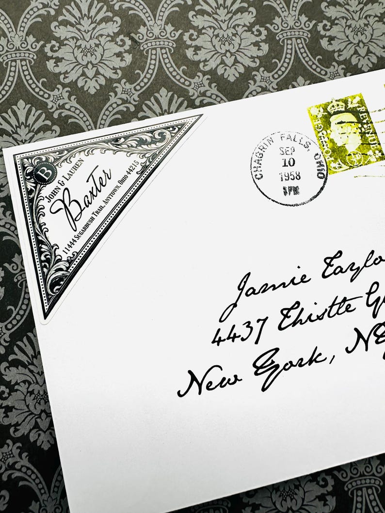 Heritage Style Return Address Labels, Victorian Triangle Return Address ...