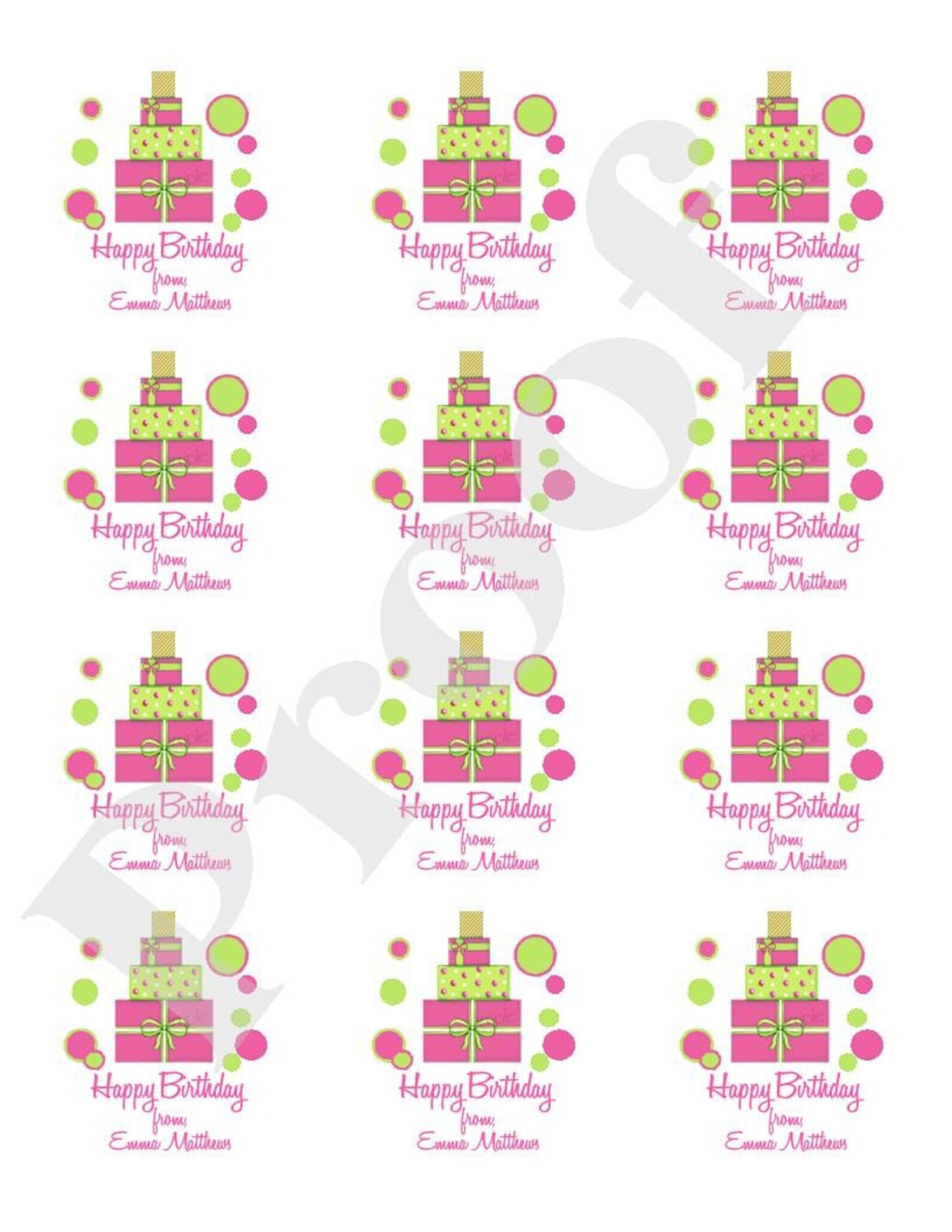 Birthday Gift Stickers Birthday Present Labels 3 COLOR - Etsy