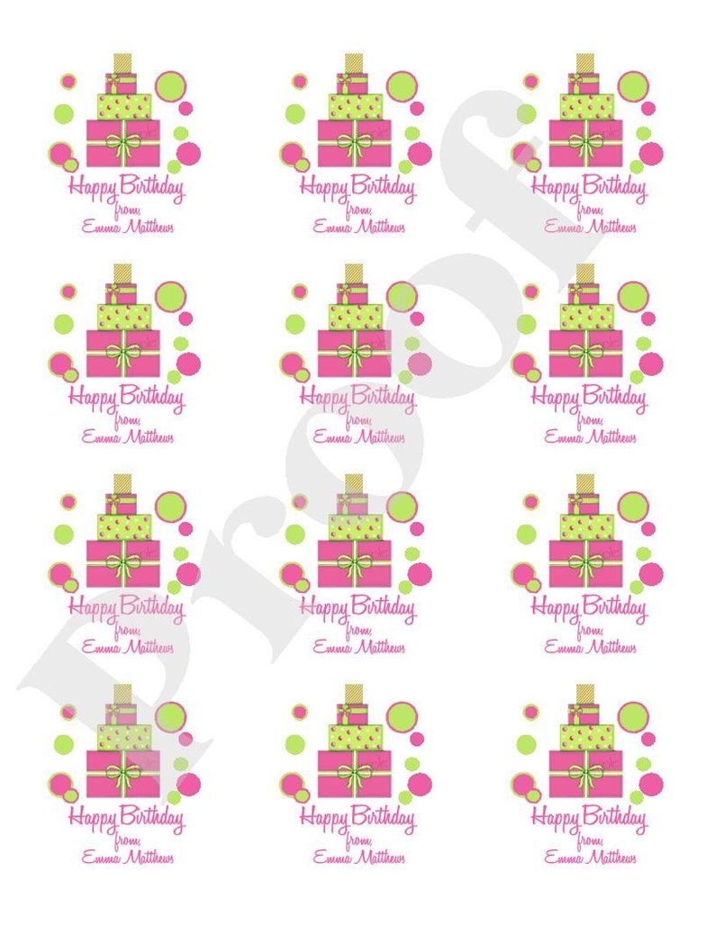 Birthday Gift Stickers Birthday Present Labels 3 COLOR - Etsy