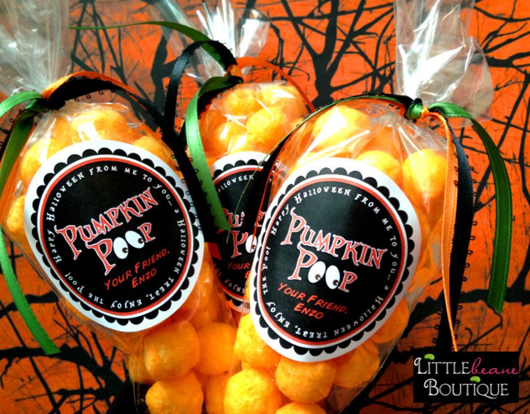 Halloween Stickers - Pumpkin Poop - Favor Bag Stickers - Halloween ...