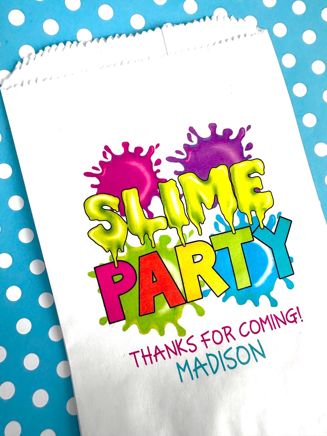 Slime Favor Bags, Slime Party, Slime Birthday Party, Slime Party Bags ...
