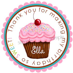 Cupcake Birthday Stickers, Cupcake Stickers, Cupcake Party, Cupcake ...