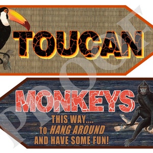 Printable Jungle Signs, Digital Files, Jungle Safari Party Signs ...