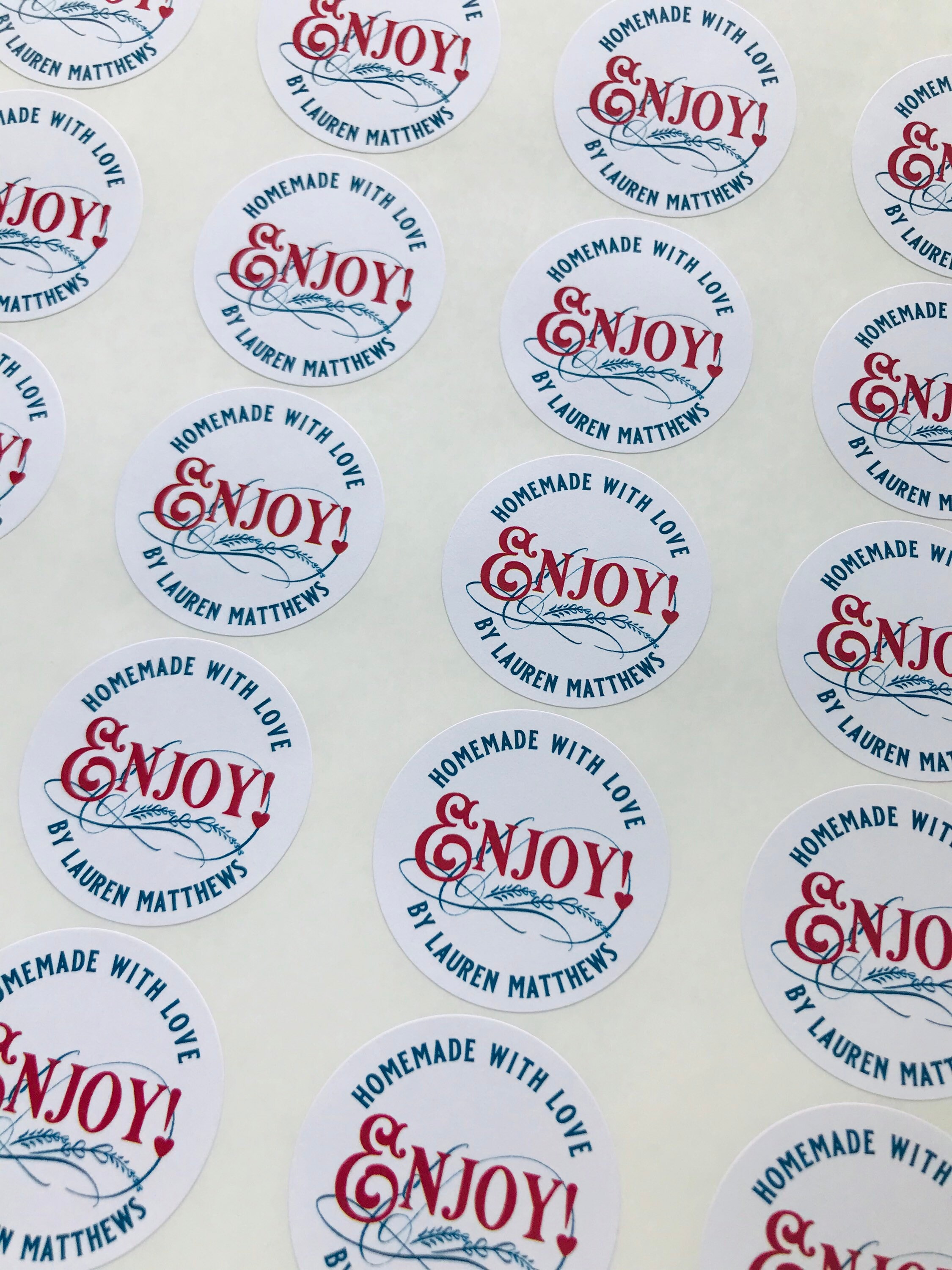 Homemade With Love Baking Stickers Personalized Baking | Etsy