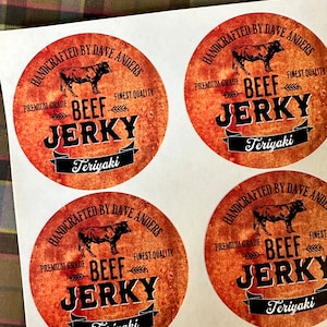 Homemade Beef Jerky Labels, Handcrafted Jerky Labels, Personalized ...